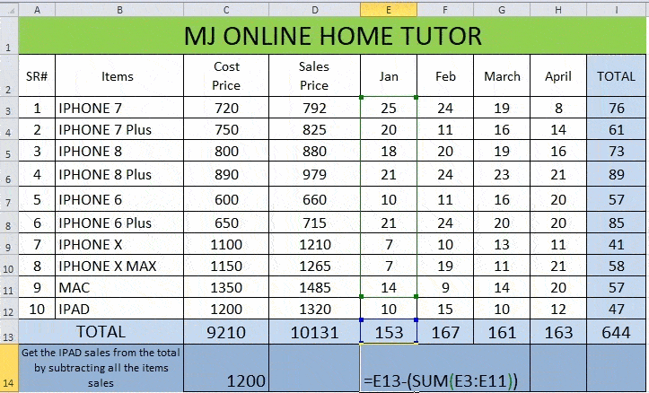 Subtraction Formula For Excel How To Do Subtraction Excel Minus Function